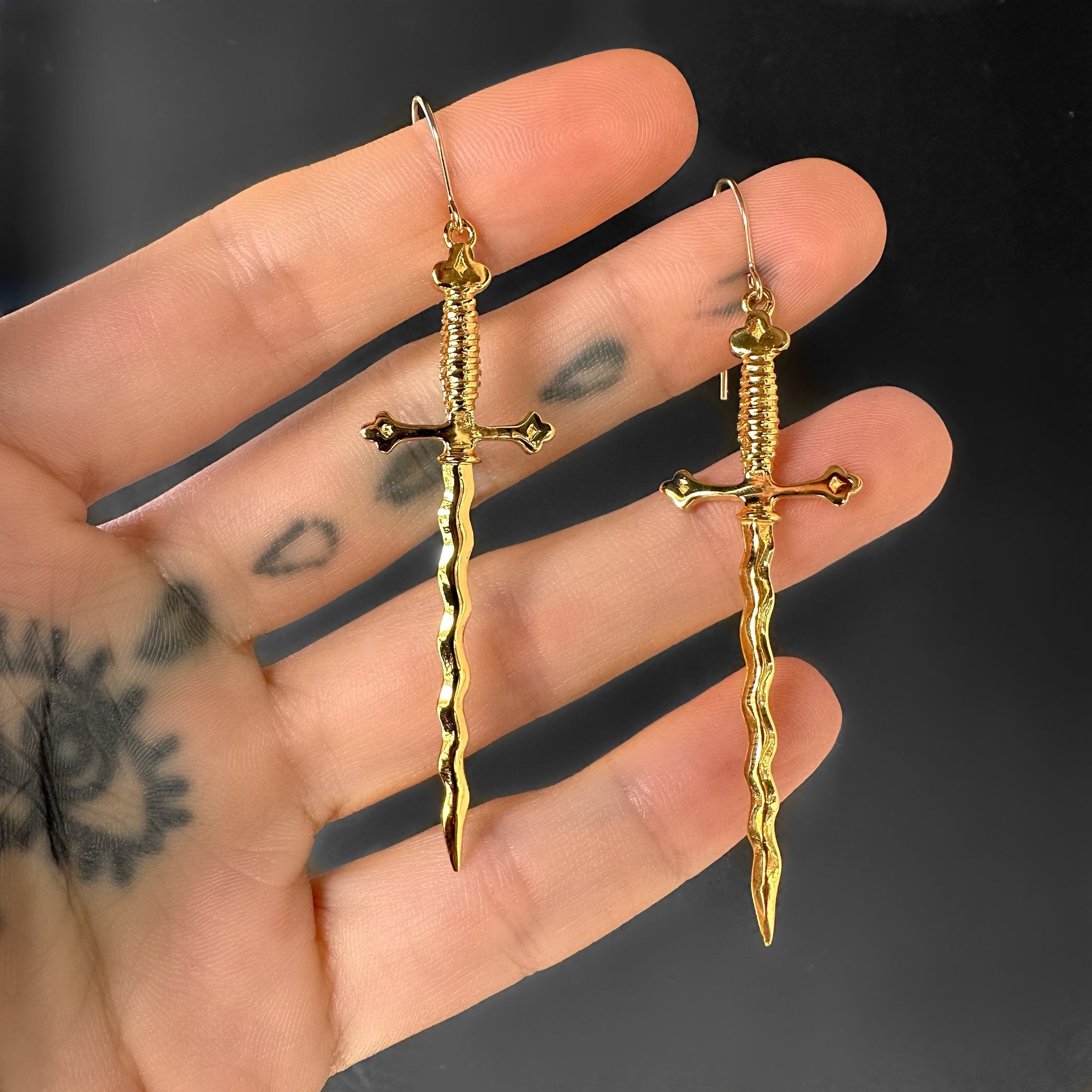 Wavy Sword Earrings – While Odin Sleeps